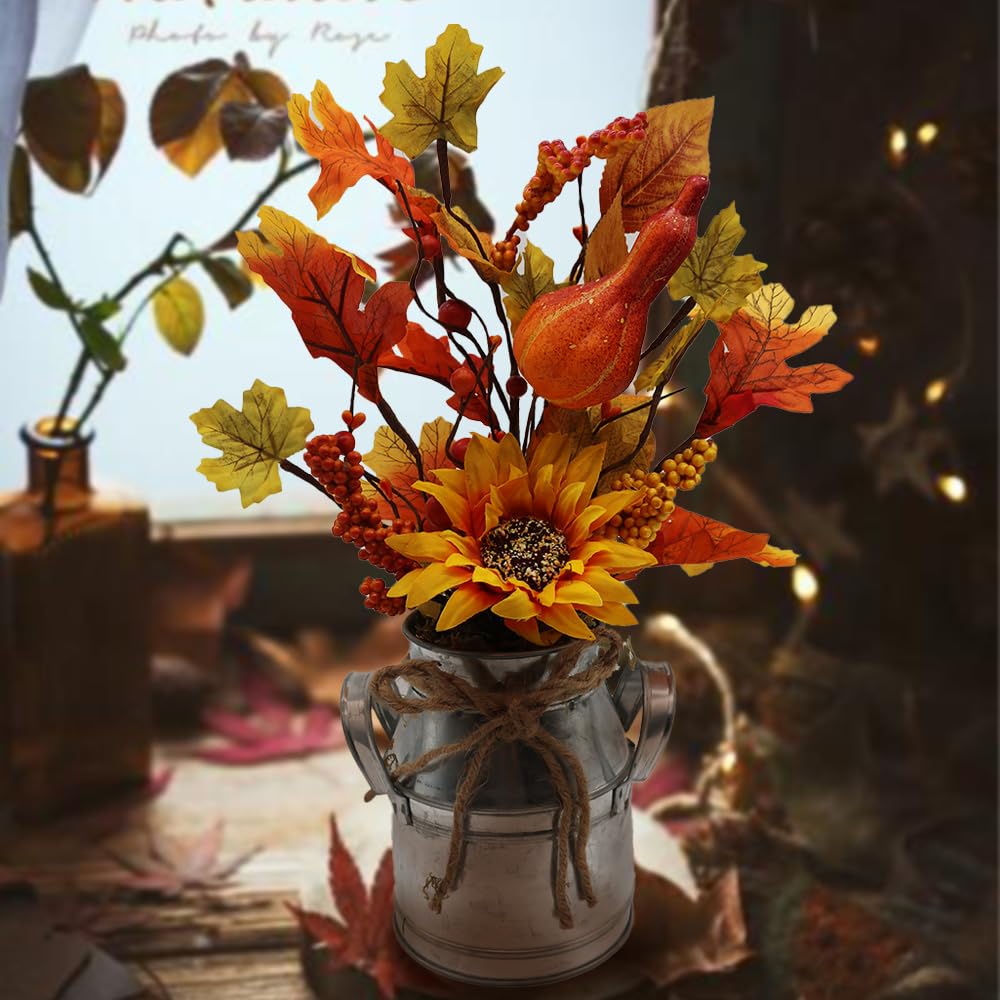 Qingbei Rina Fall Artificial Plants, Faux Flowers for Vase with Fake ...