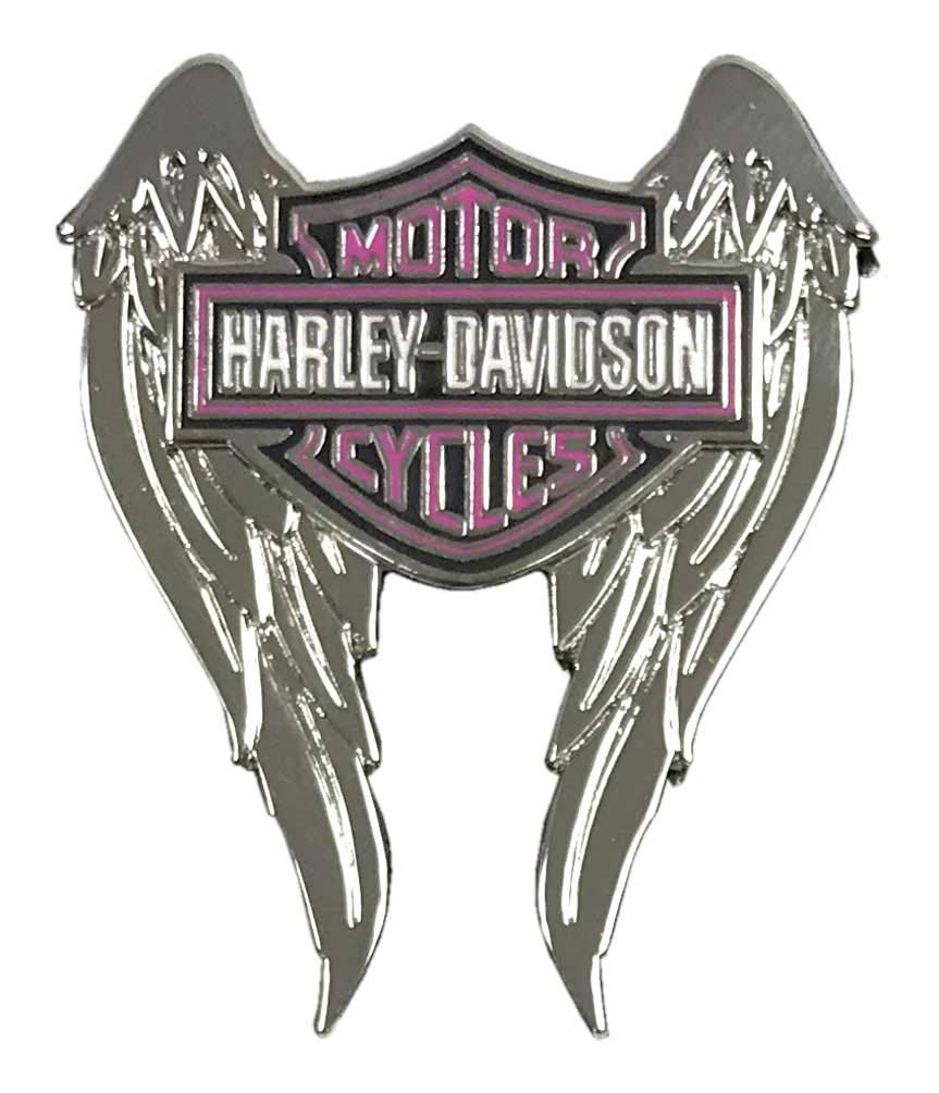 Amazon.com: Harley-Davidson 1.5 in Pink Bar & Shield Winged Pin, Shiny ...