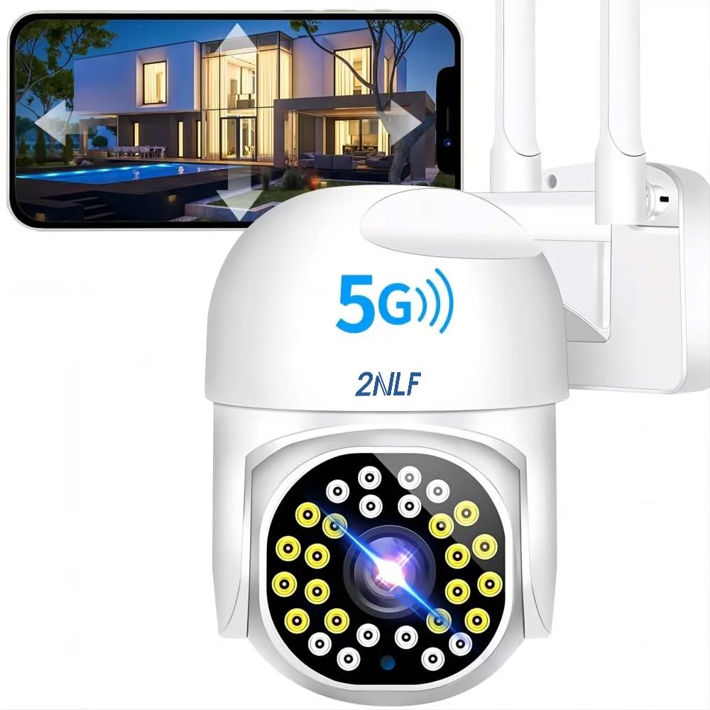 2NLF 1080P HD Outdoor Security Camera Wireless, 5GHz & 2.4GHz Wi-Fi PTZ ...