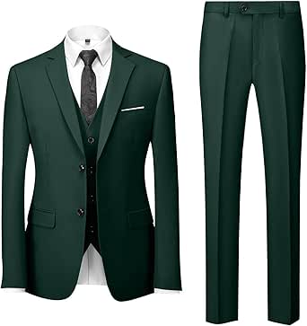 Mens Suit Slim Fit 3 Piece Double Breasted Suit Men Formal Tuxedo Set ...