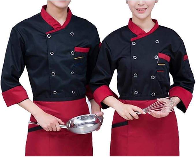 MUCHAO Unisex Winter Professional Chef Cooking Overalls Langarm Winter ...