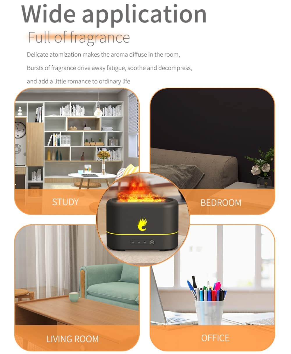 Humidifiers Essential Oil Diffuser fire with Flame Night Light ...