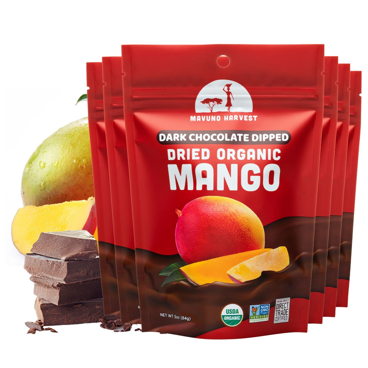 Amazon.com: Mavuno Harvest Organic Chocolate Covered Mango - Organic ...