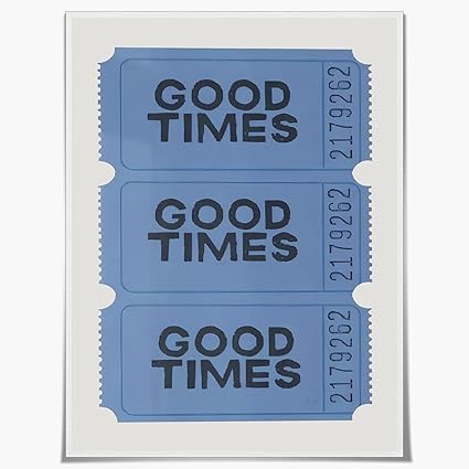 Amazon.com: Yostyle Vintage Blue Wall Art Prints Good Times Ticket ...