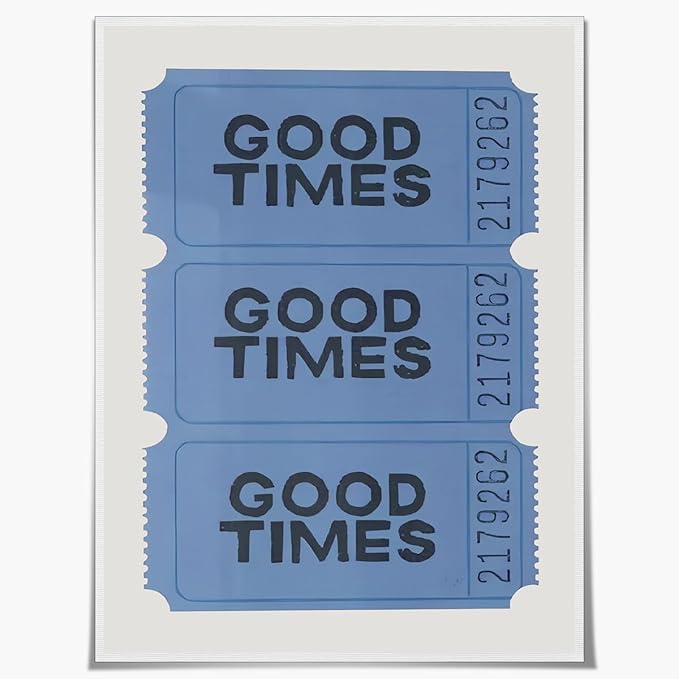 Amazon.com: Yostyle Vintage Blue Wall Art Prints Good Times Ticket ...