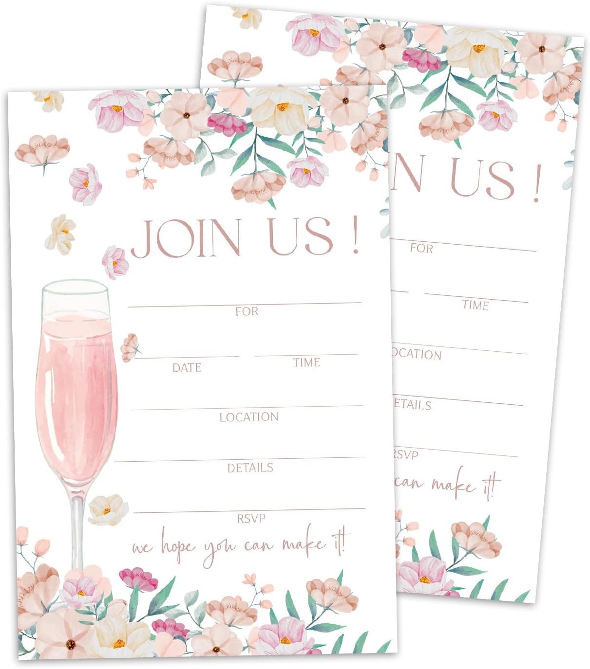 Amazon.com : Set of 25 All Occasion Floral Invitations with Envelopes ...