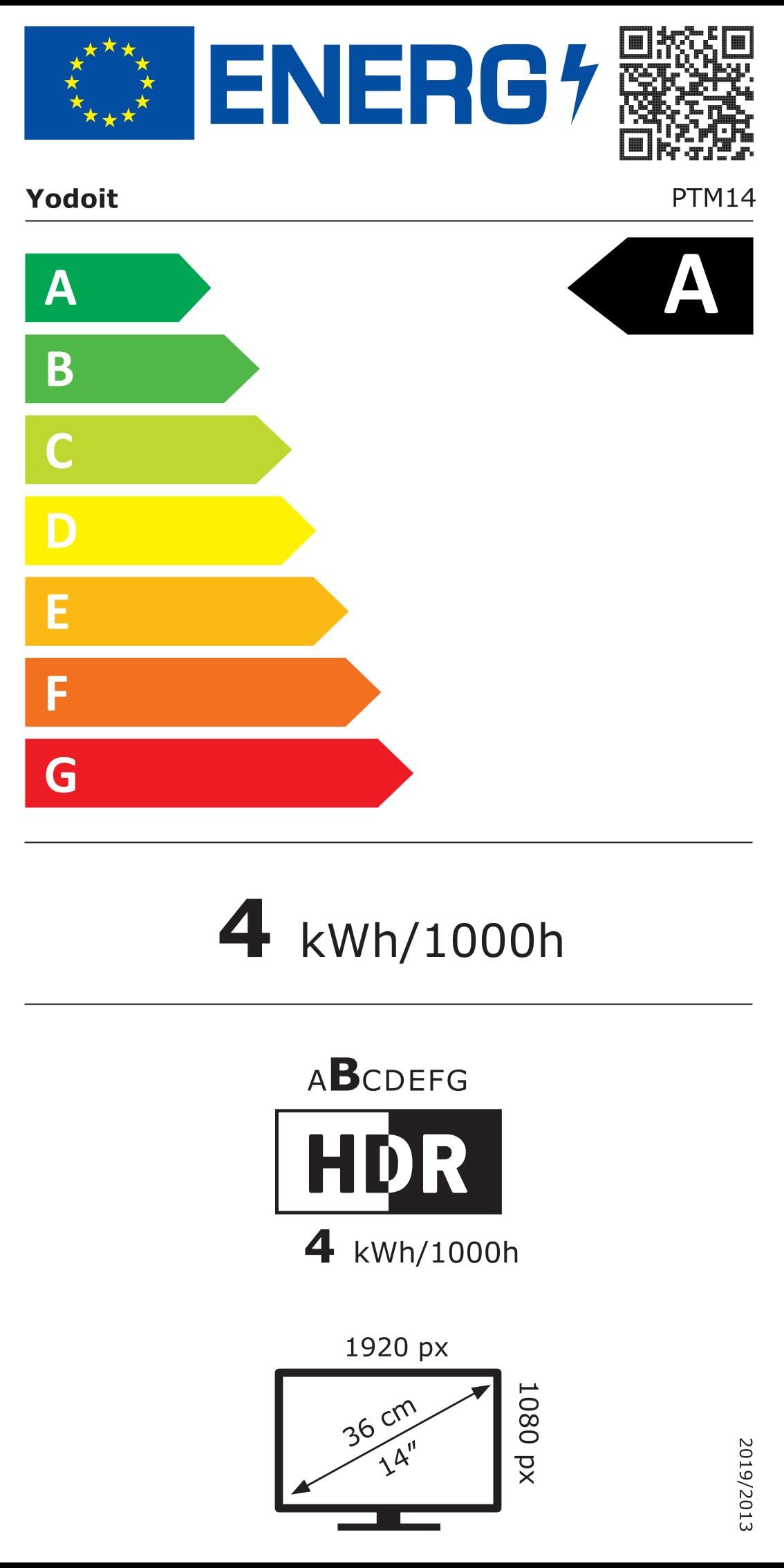 Yodoit Portable Monitor 14" 1920×1080 FHD Monitor Screen IPS Display ...