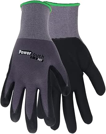 Red Steer 307 Powertouch, Premium 13 Gauge Palm Coated Gloves, Nitrile ...