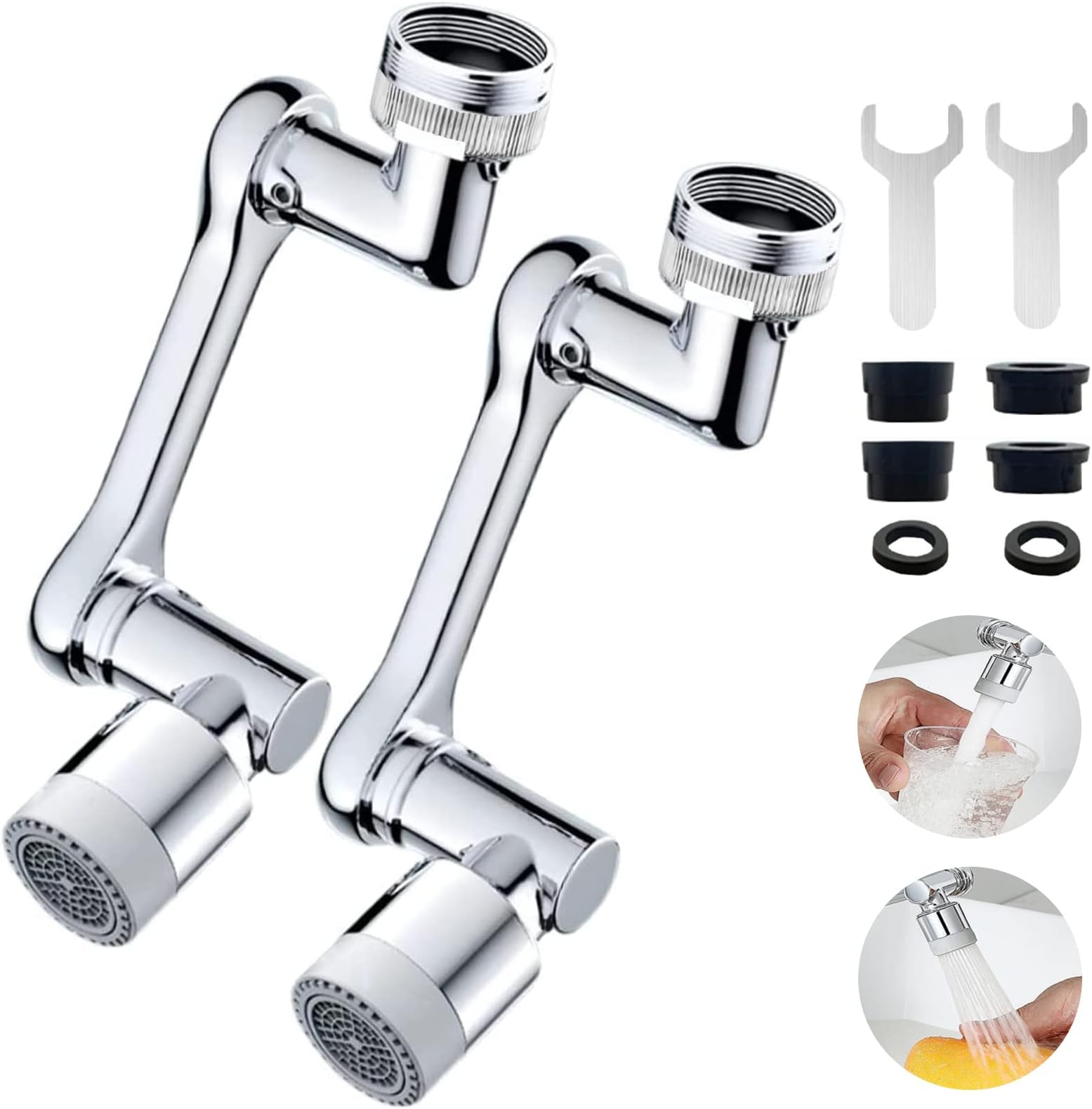 1080° Rotating Faucet Extender for Kitchen Bathroom Sink, Universal ...