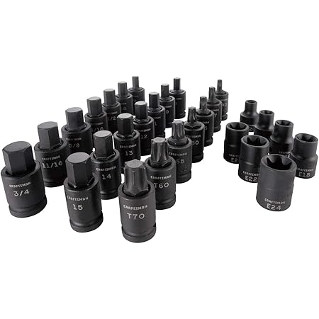 CRAFTSMAN Impact Socket Set, 1/2-Inch Drive, 28-Piece, MM/SAE ...