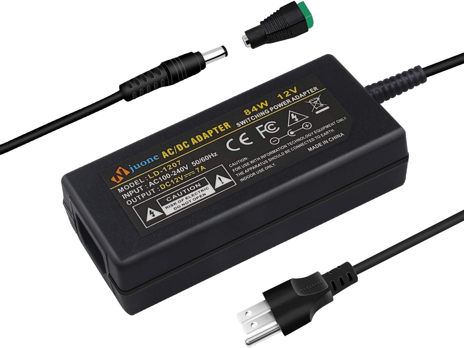 Amazon.com: Njuone 12V 7A Adaptador de fuente de alimentación LED 12V ...