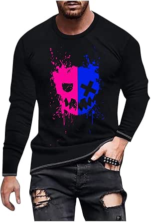 amaon Essentials Men's Cool Graphic X-Eyed Skull T-Shirt Crew Neck ...