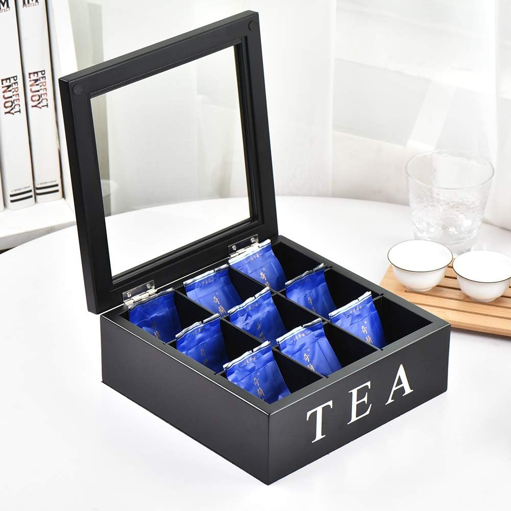 Amazon.com: Chez Monett Tea Chest 12 Compartments Tea Bag Large Storage ...
