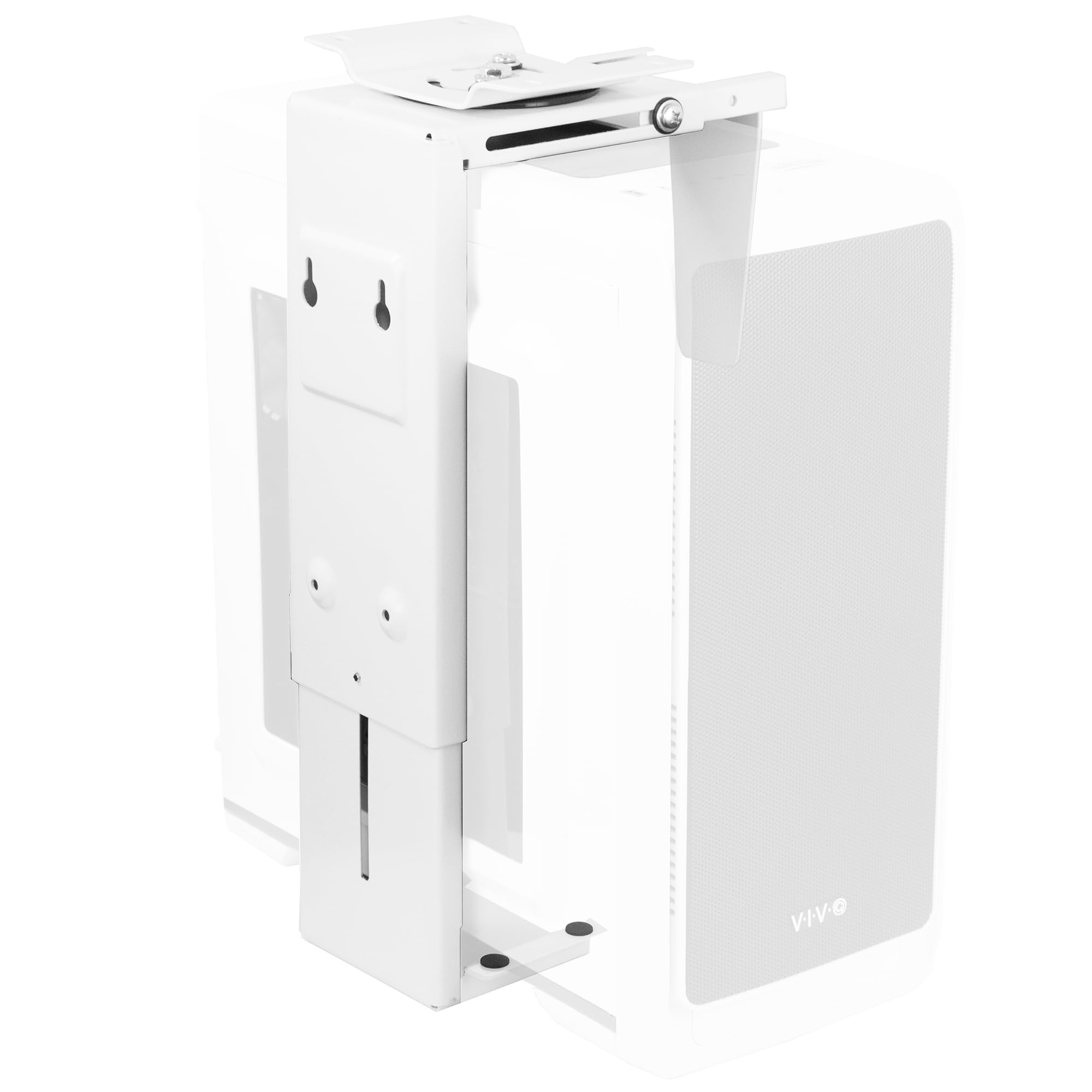 VIVO White Adjustable Under Desk and Wall PC Mount | Computer Case ...