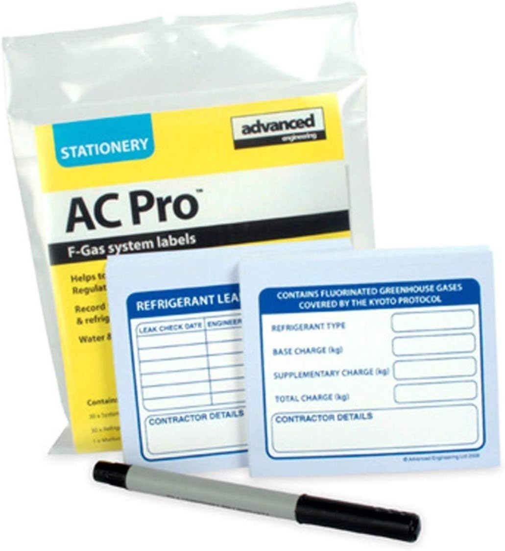 AC Pro (80037) F Gas Refrigeration System Labels : Amazon.co.uk: Home ...