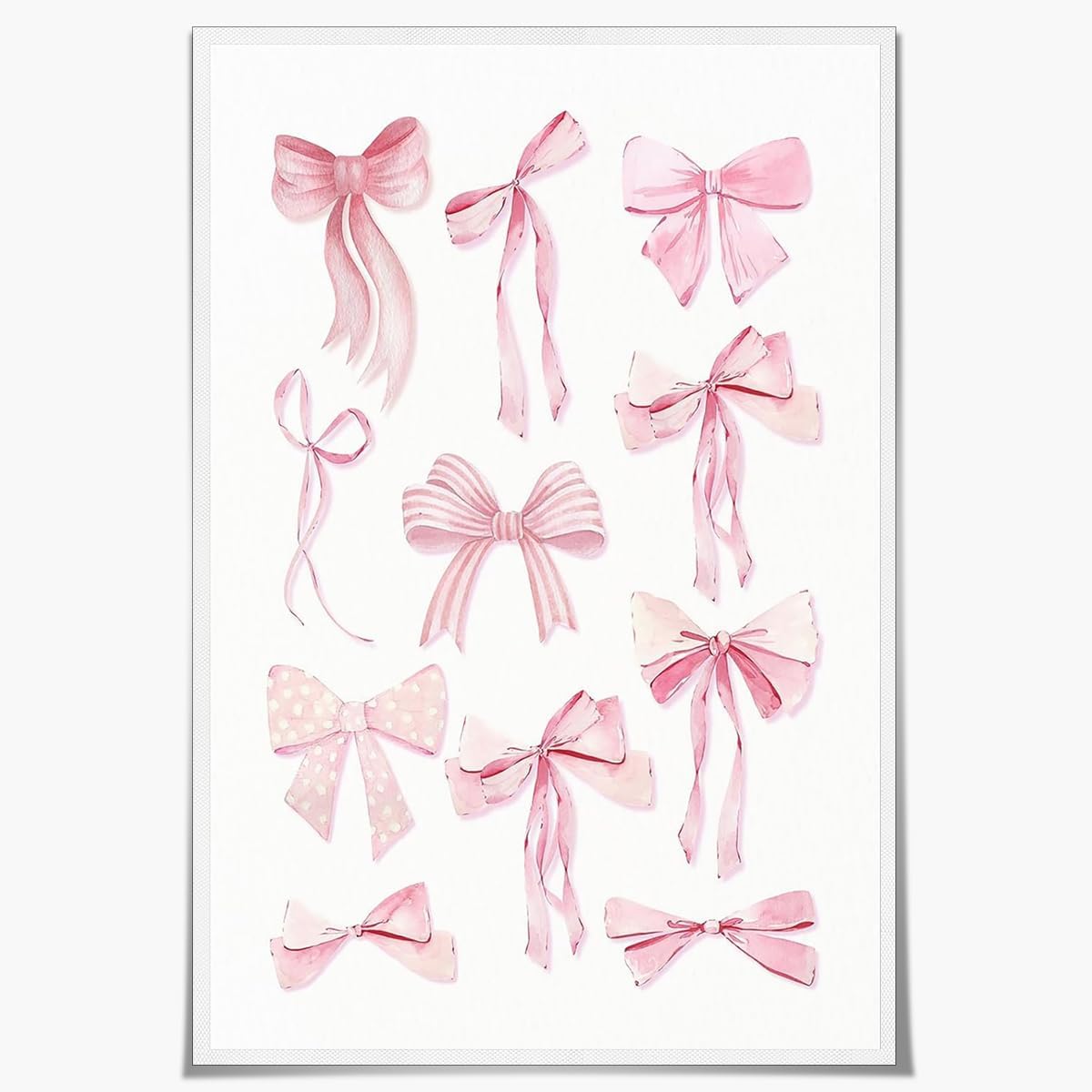 Amazon.com: Sufeasdf Trendy Light Pink Bow Canvas Wall Art Watercolor ...