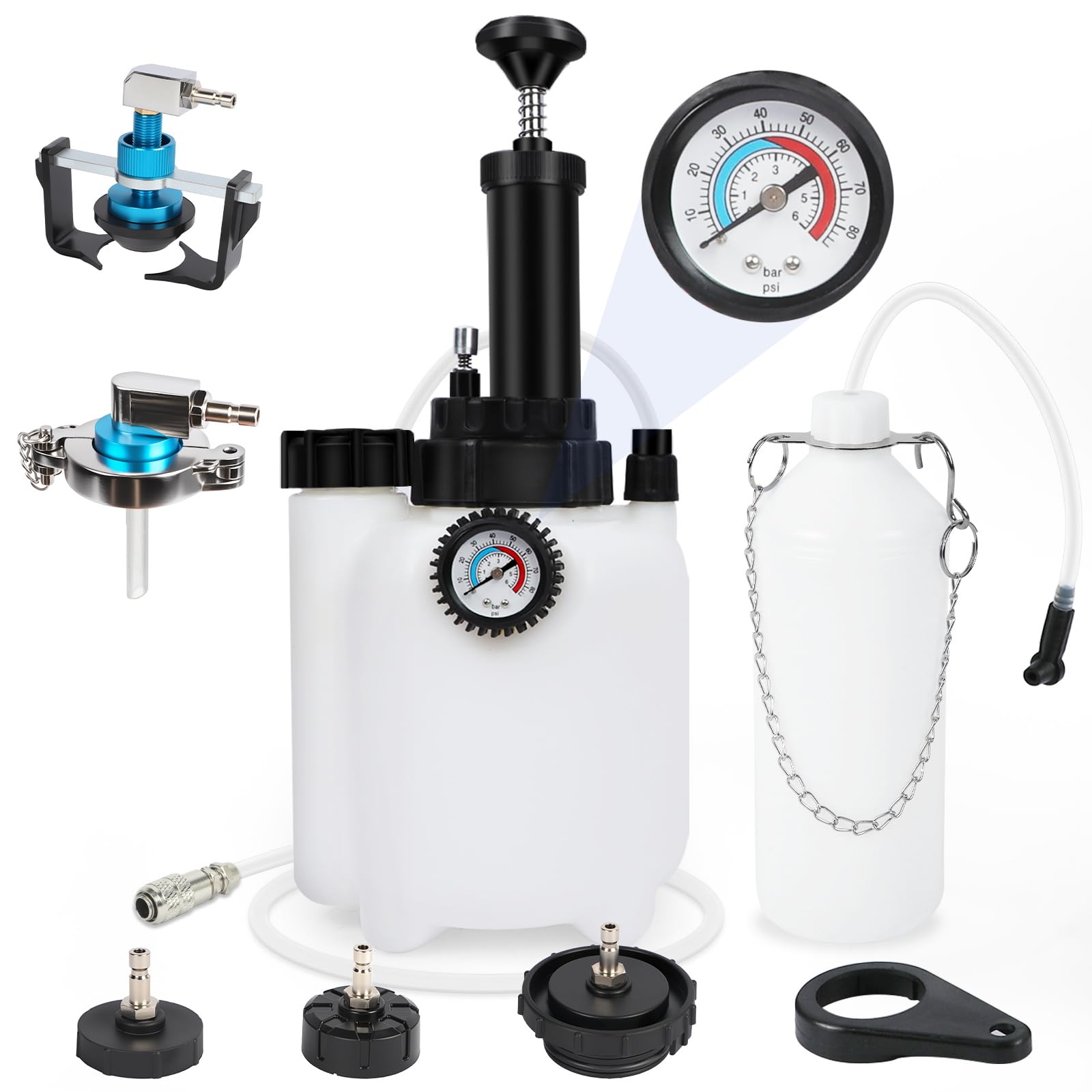 Brake Bleeder Kit One Person Manual Vacuum Pressure Bleeding Pump ...