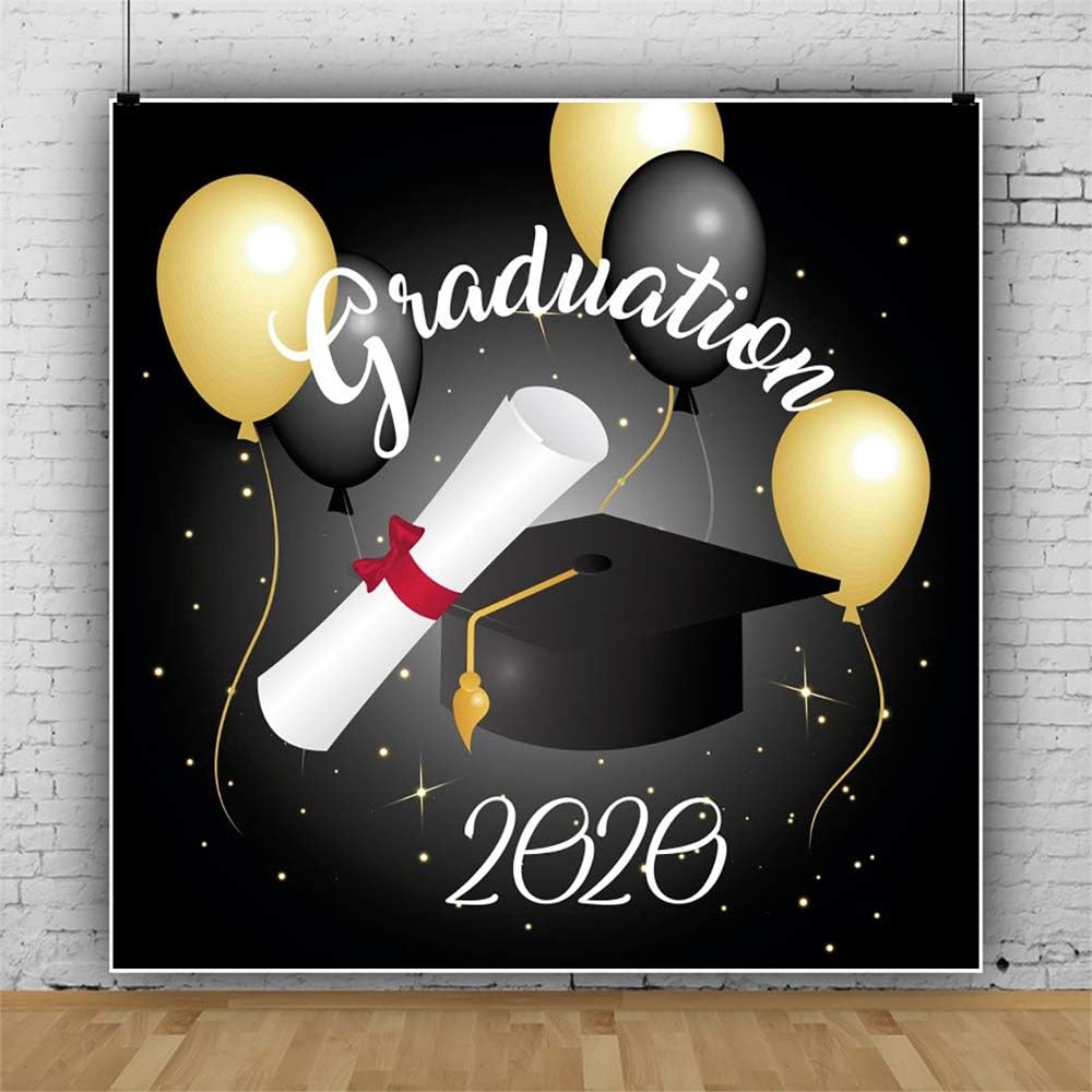Video Studio Leowefowa 6x6ft 2020 Graduation Backdrop Vinyl Black ...