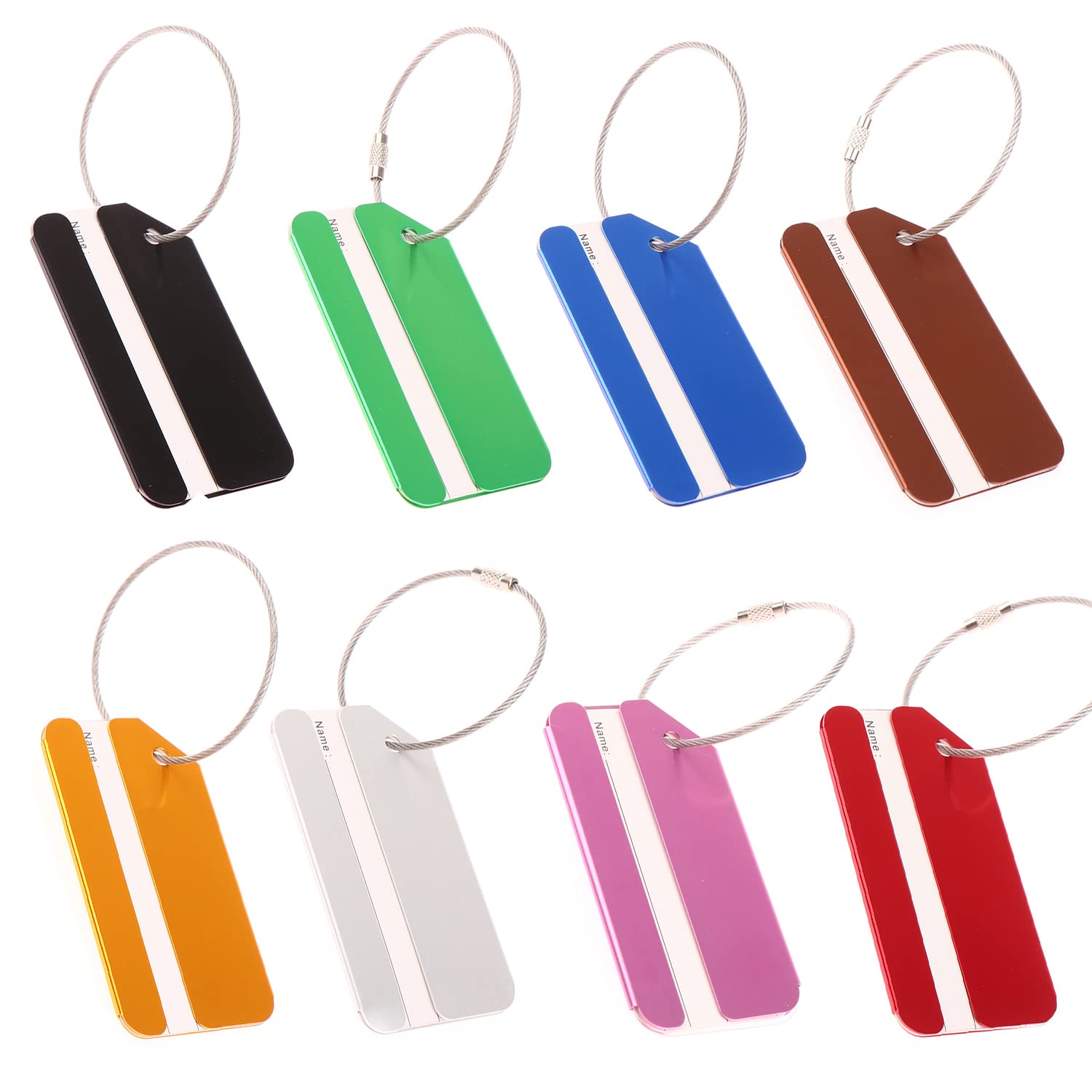 Luggage Tag 8 Pcs, 8 Pieces Metal Luggage Tags Business Card Holder ...