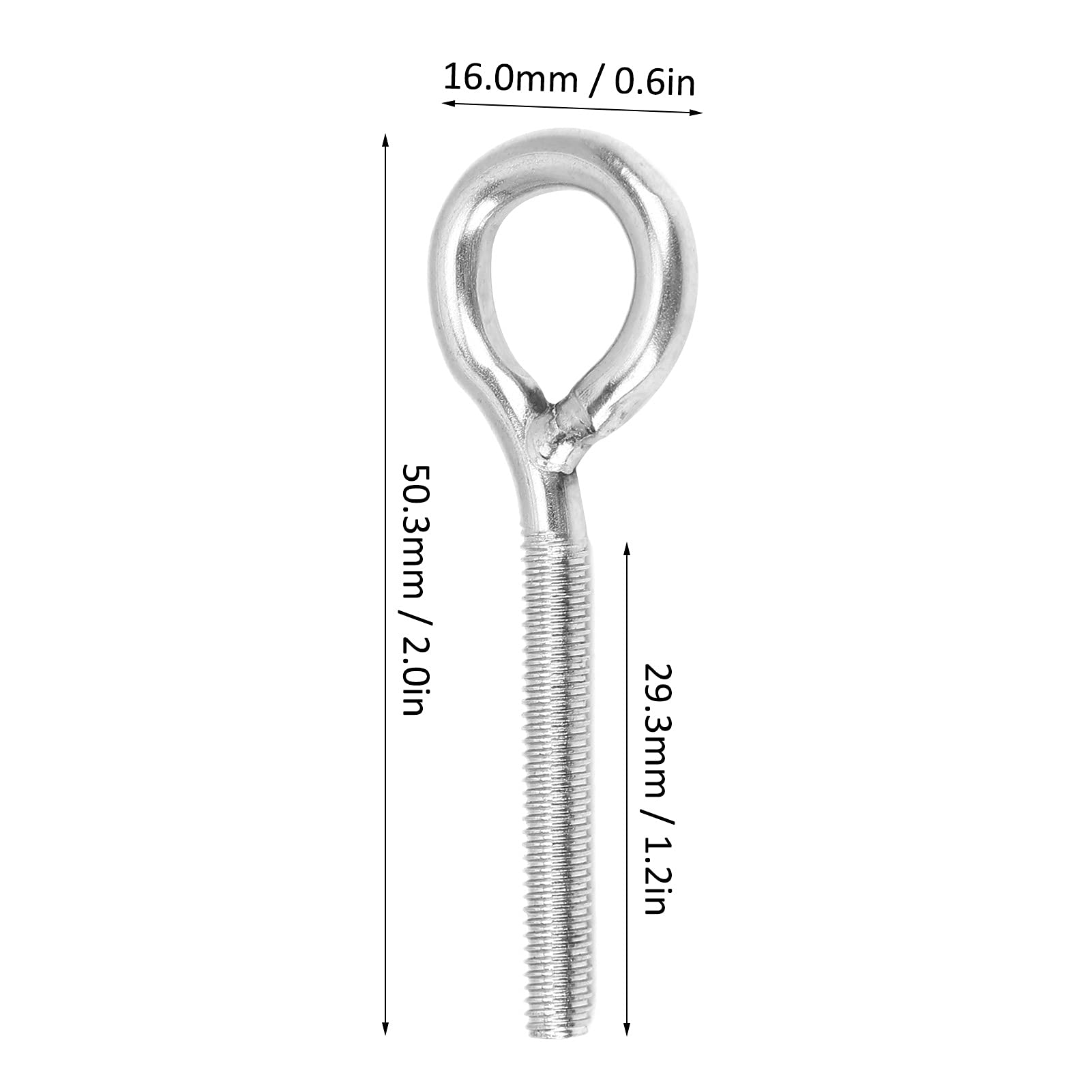 Snapklik.com : 20pcs M4 Eye Bolts,Stainless Steel Ring Threaded ...