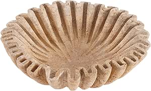 Amazon.com: SPESHSTONES Travertine Ruffle Bowl 10 Inch Large Decorative ...
