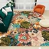 Amazon.com: keensoft Colorful Flower Area Rug 4x6 ft Boho Floral Retro ...