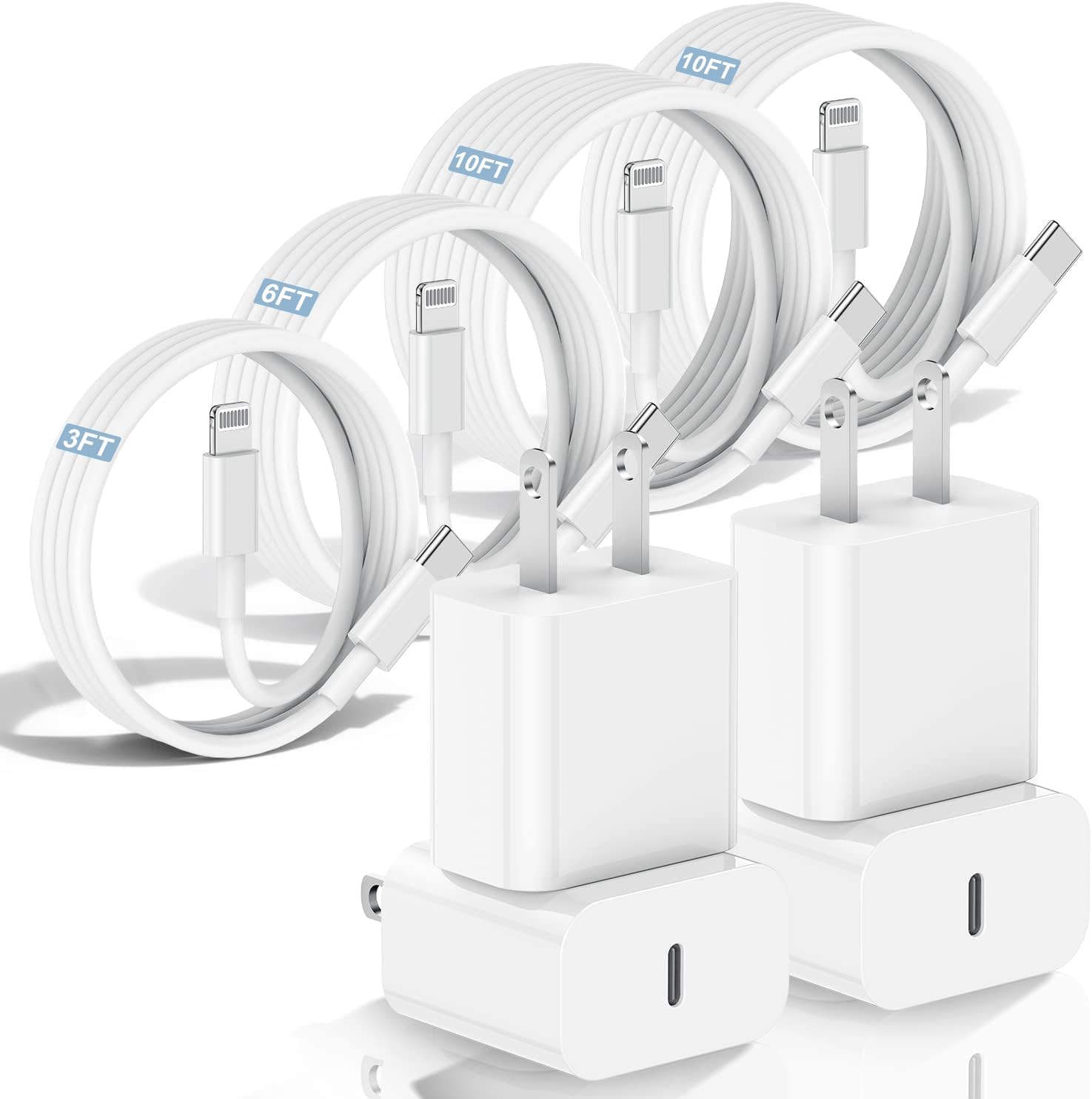 4Pack iPhone Charger Fast Charging 10FT x2+6FT+3FT,A pple Charger with ...