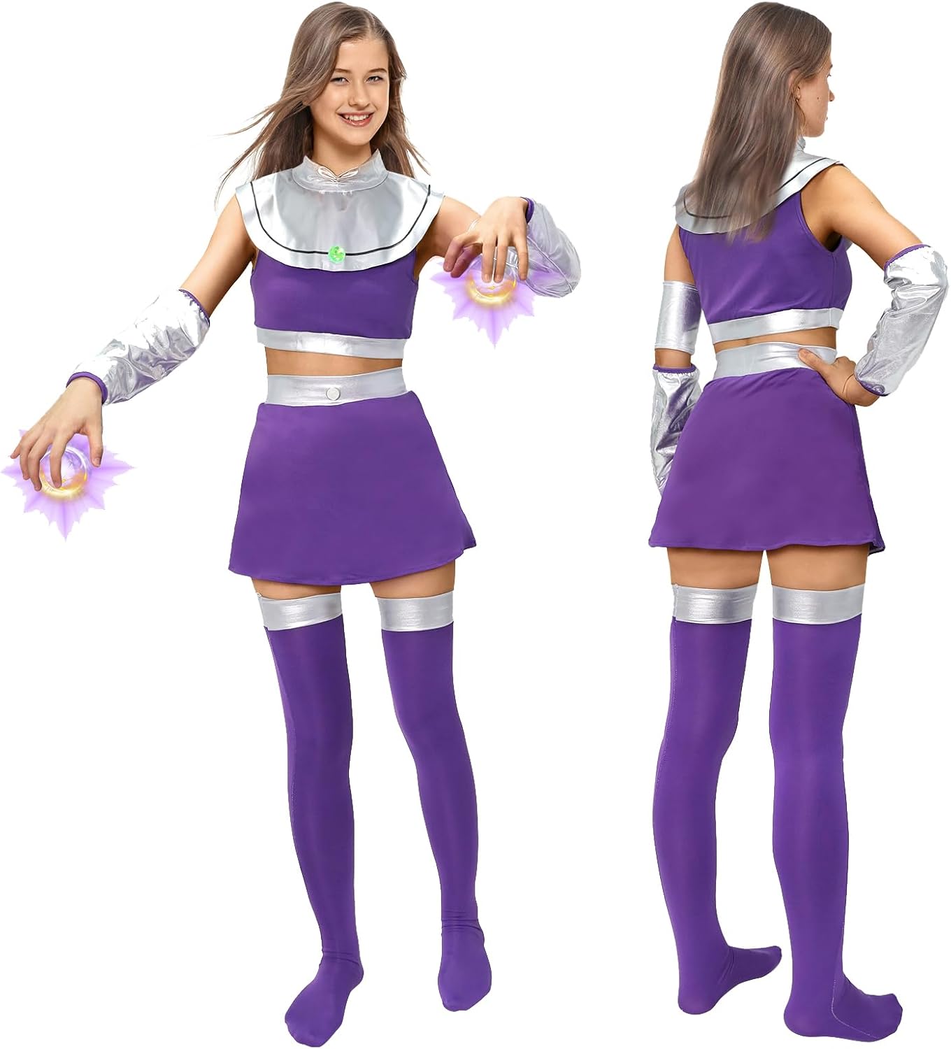 Amazon.com: Xyeyo 6Pcs Women Starfire Costume Cosplay Outfit Princess ...