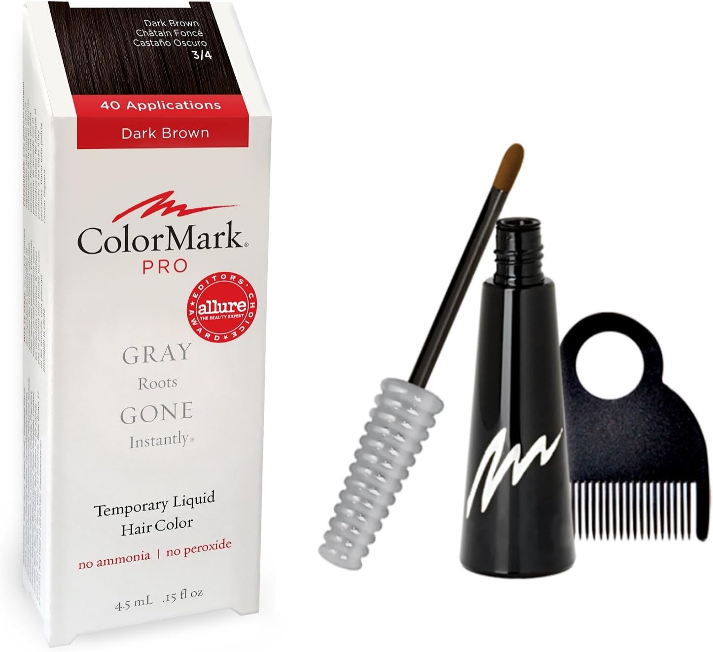 Amazon.com: ColorMark PRO Dark Brown Liquid Gray Root Touch Up Wand ...