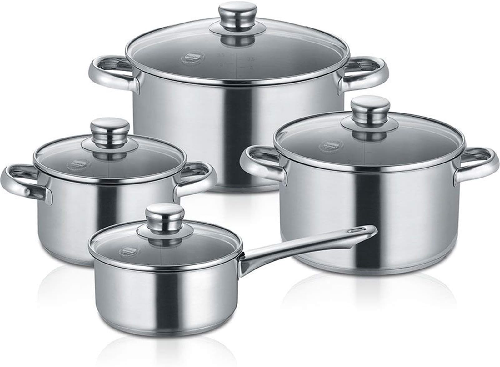 Silit Toskana Topfset Induktion 4-teilig, Kochtopf Set mit Glasdeckel ...