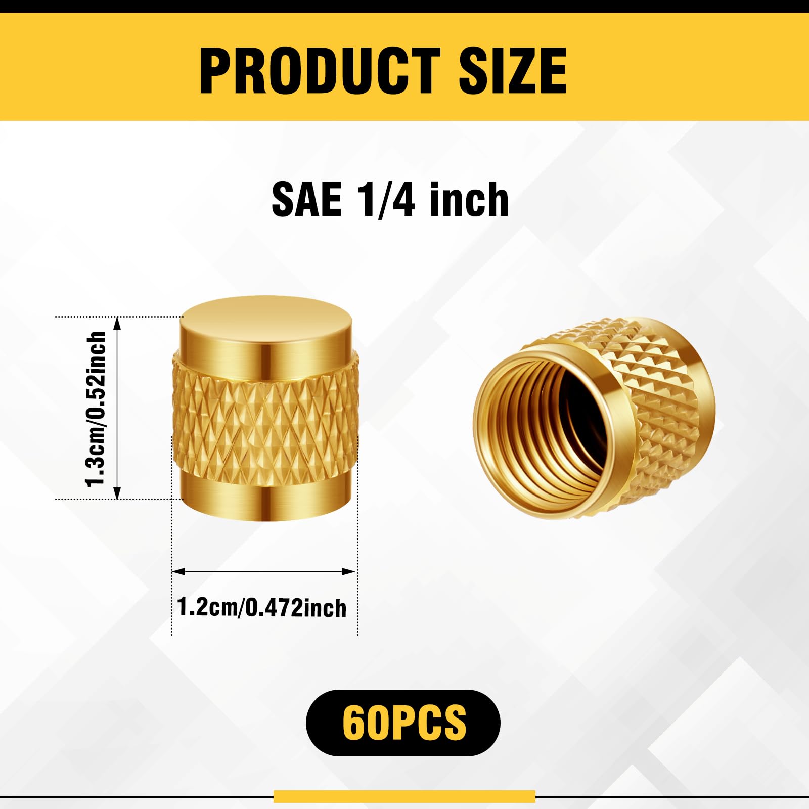 Snapklik.com : Yaocom 50 Pcs 1/4 Flare Cap