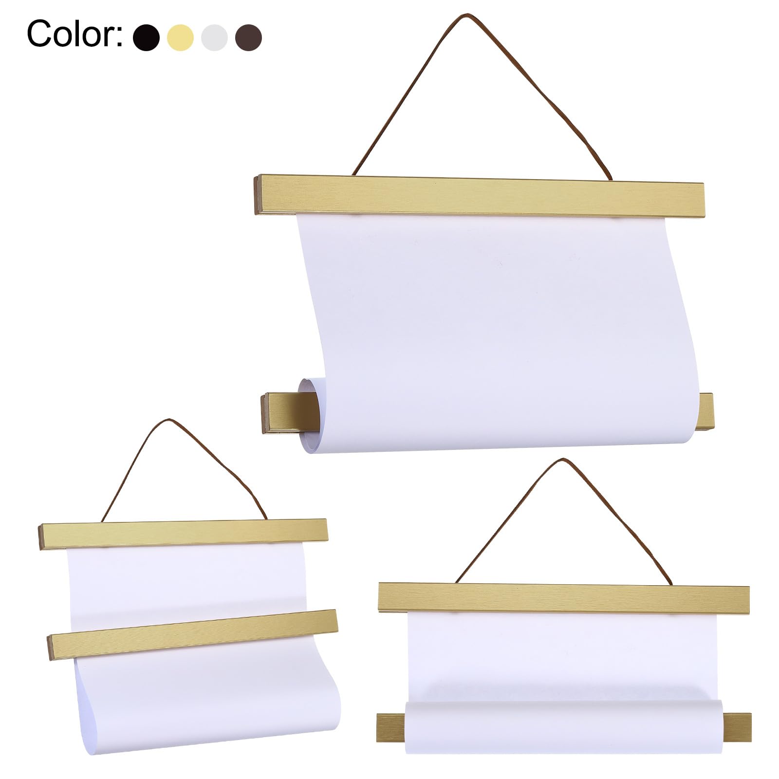 PATIKIL Magnetic Poster Hanger Frame, 22 Inch Wide Wood Hangers Magnet ...