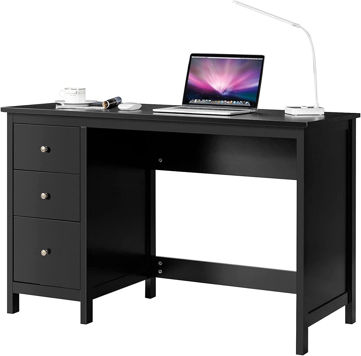 Amazon.com: 48 Inches Computer Desk, Modern Writing Study Table with 3 ...