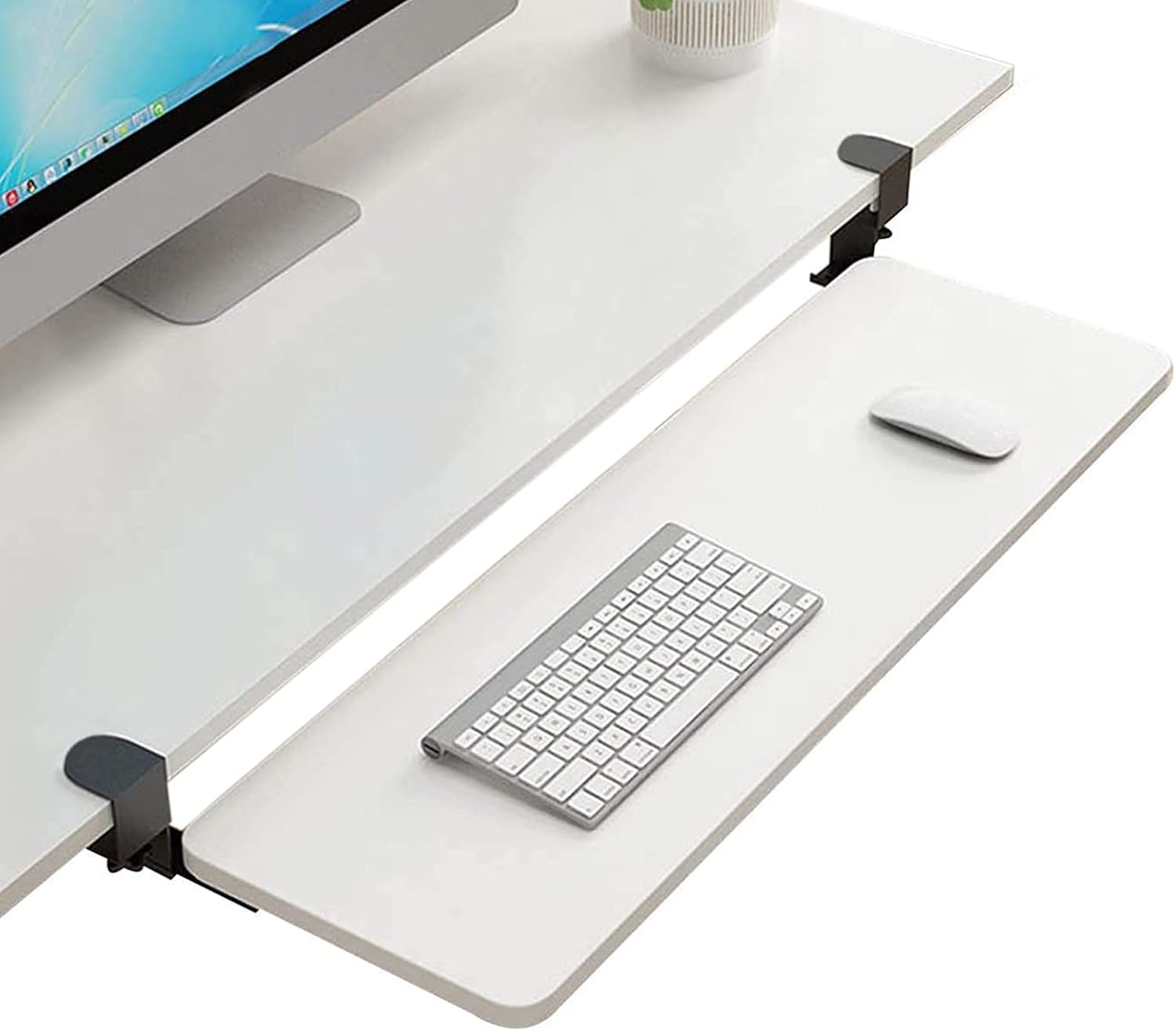 Wooden Keyboard Tray for Desk Extension Under Desk Keyboard Tray with ...