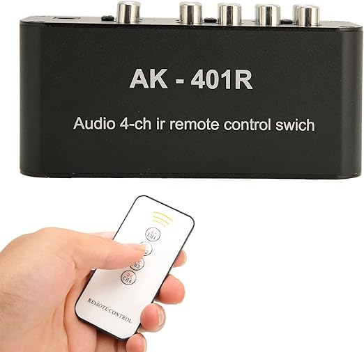 4-Way RCA Switch, 4 in 1 Out Composite RCA Stereo Switch Selector ...