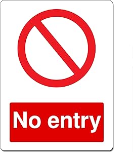 No Entry Security Safety Caution Warning Access Metal Wall Sign 15 x ...