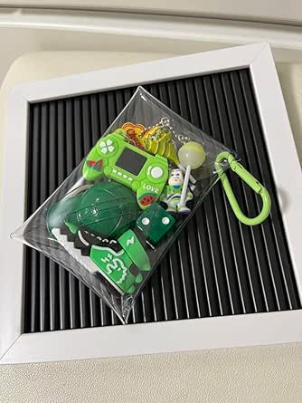 Amazon.co.jp: Gacha Filled Pouch, Clear Case, Pressed Color, Green ...