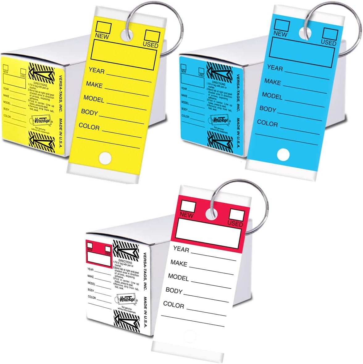 Amazon.com : Versa-Tags Original Self-Laminating Vehicle Dealership Key ...