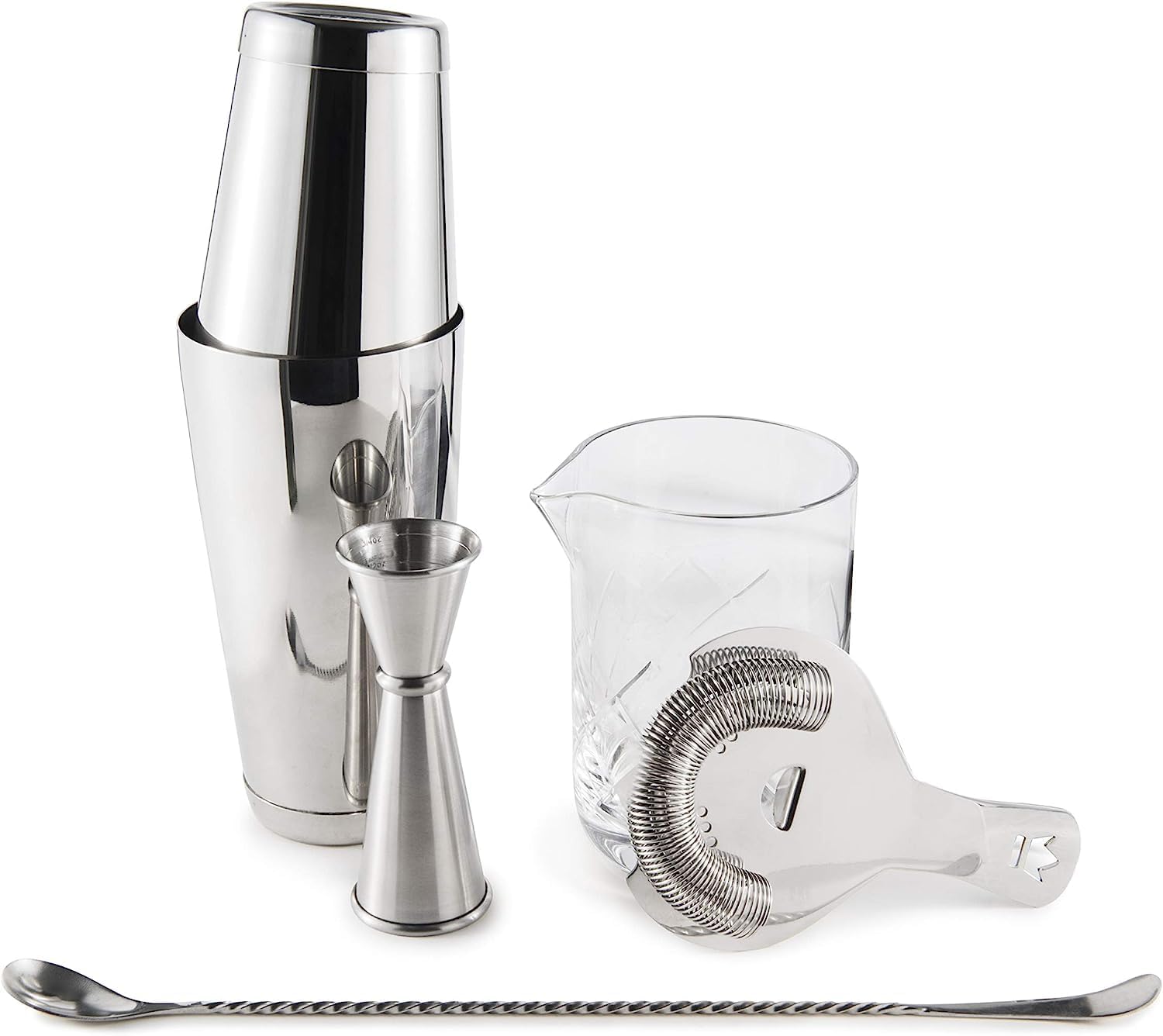 Amazon.com: Cocktail Kingdom® Essential Cocktail Set - Stainless Steel ...