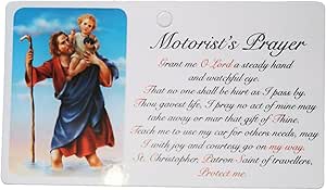 Motorist's prayer card St. Christopher image hanging 12cm : Amazon.co.uk: Home & Kitchen
