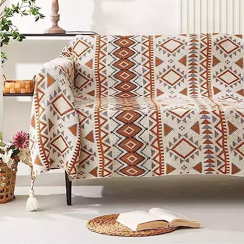 Amazon.com: TOFUNTOY Boho Throw Blanket Knitted Throw Blanket with ...