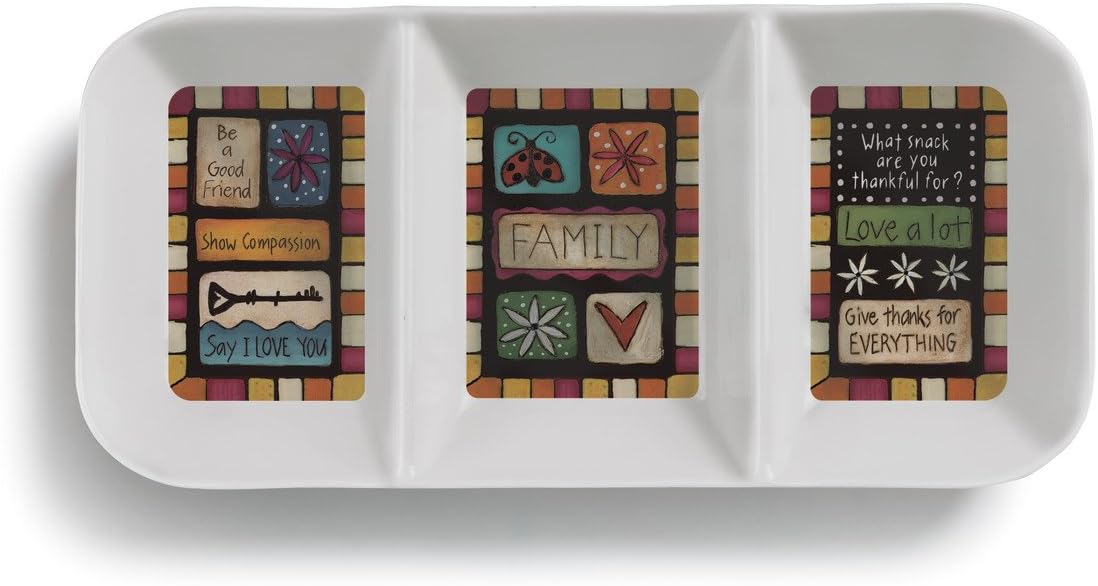 Amazon.com | Table Talk Family Values Melamine Divided Serving Tray, 3 ...
