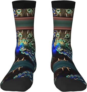 Amazon.com: YANYU Beautiful Peacock Picture Print Comfort Adult Socks ...