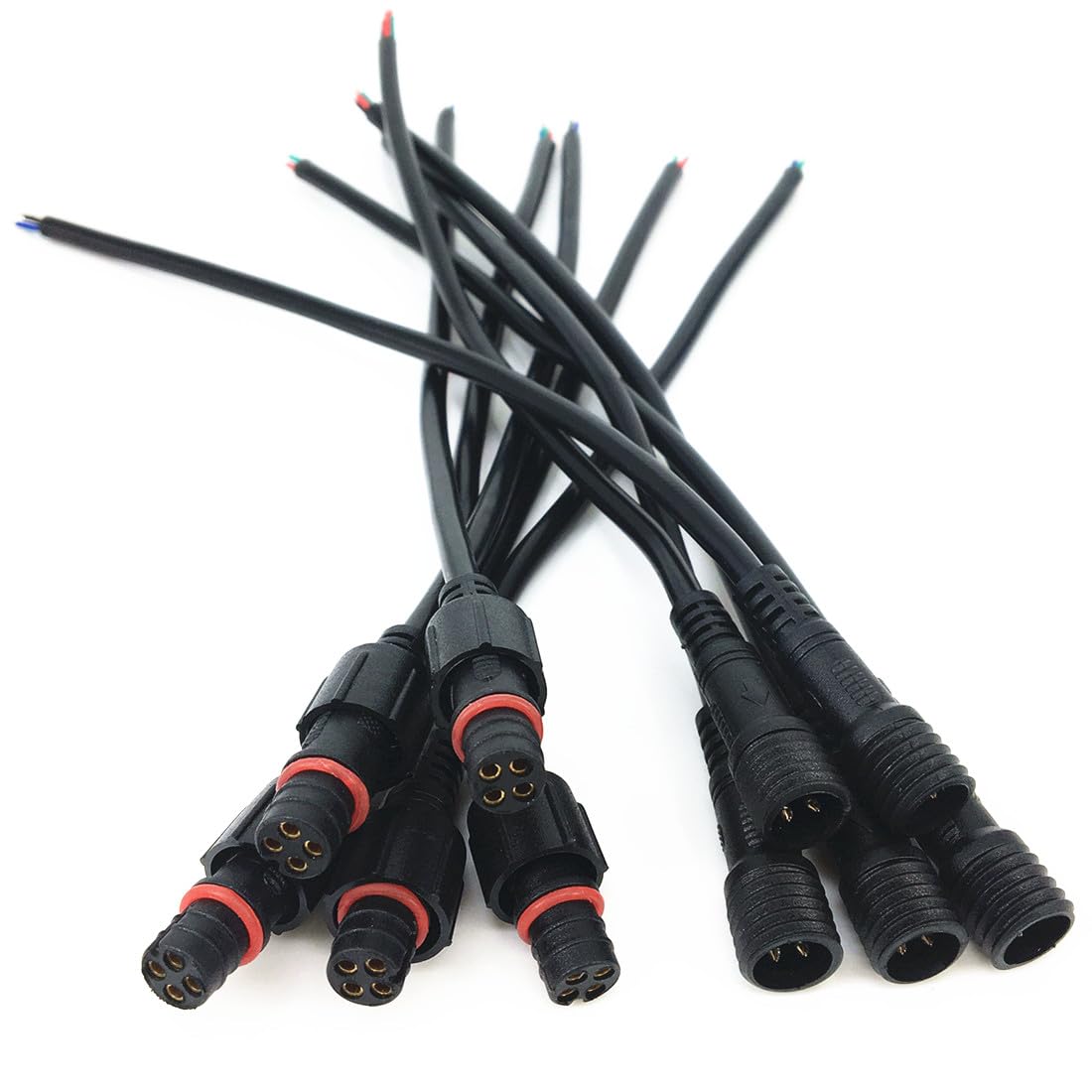 Amazon.com: WFYZQLJE 5-Pair 4-pin 4-core Male Female Plug nut ...