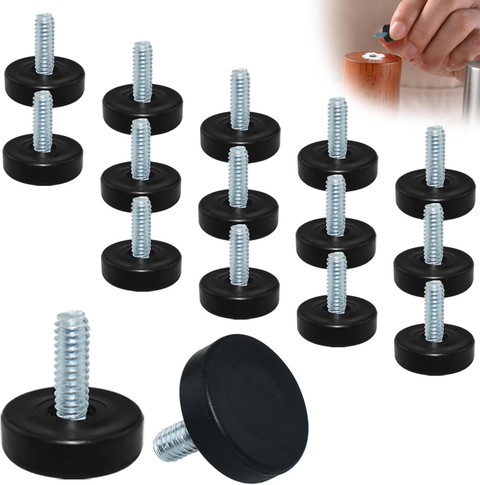 Amazon.com: Furniture Levelers 3/8-16 - Heavy Duty Adjustable Leg ...