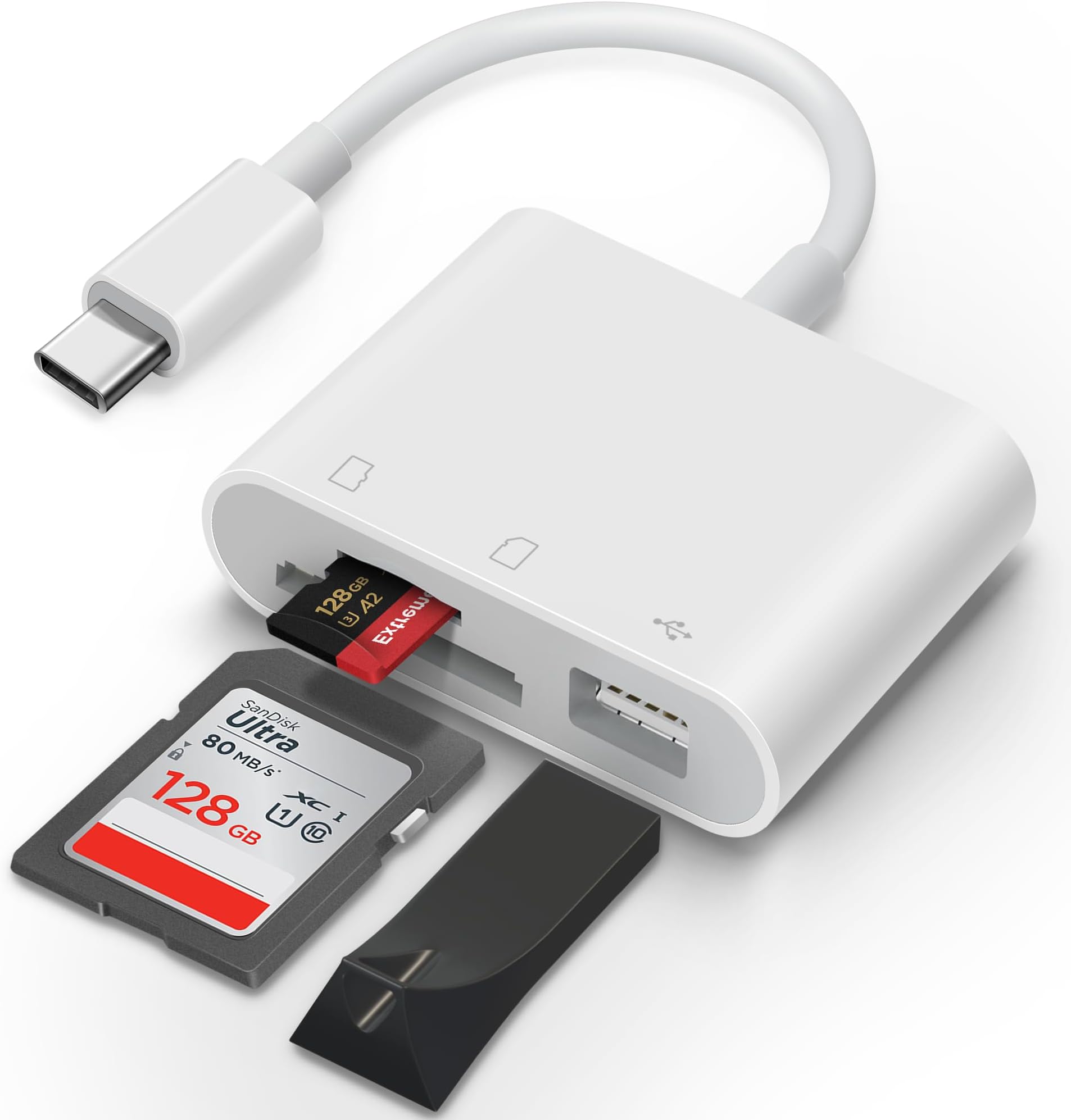 Amazon.com: USB C to SD CF Card Reader, SD Card Adapter with SD MicroSD ...
