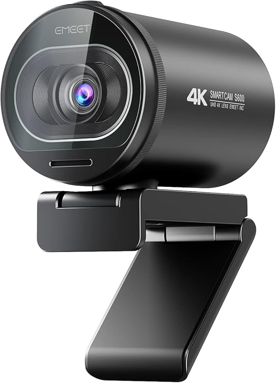 Webcam 4K com microfone, Webcam EMEET S600 Ultra HD 60FPS para transmissão com foco automático ...