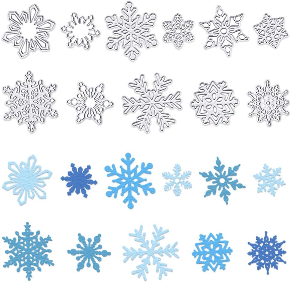 Amazon.com: ALIBBON 11 Pcs Christmas Snowflake Die Cuts for Card Making ...