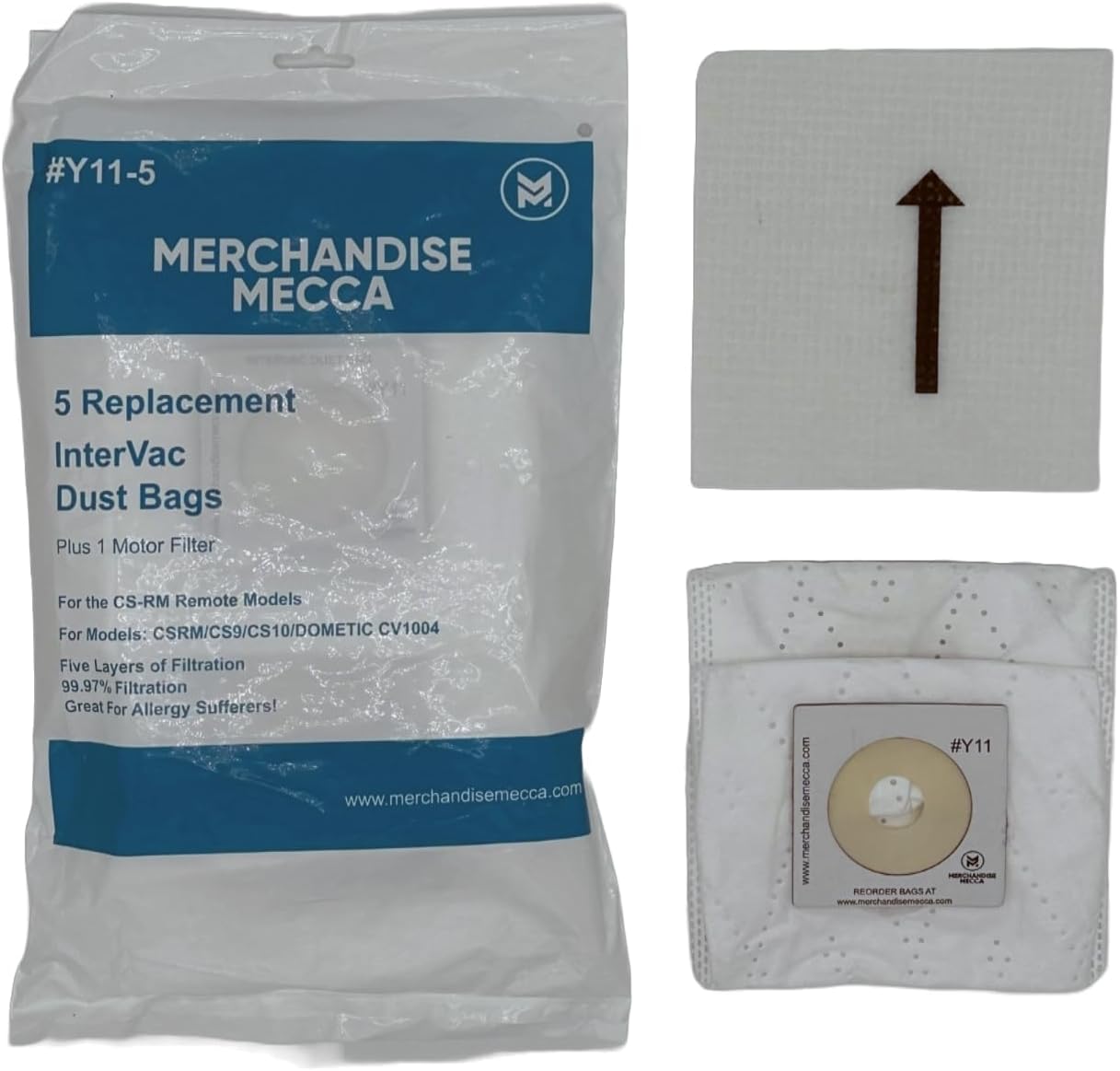 Amazon.com - Y11-5 Genuine InterVac Vacuum Cleaner Dust Bags for CSRM ...