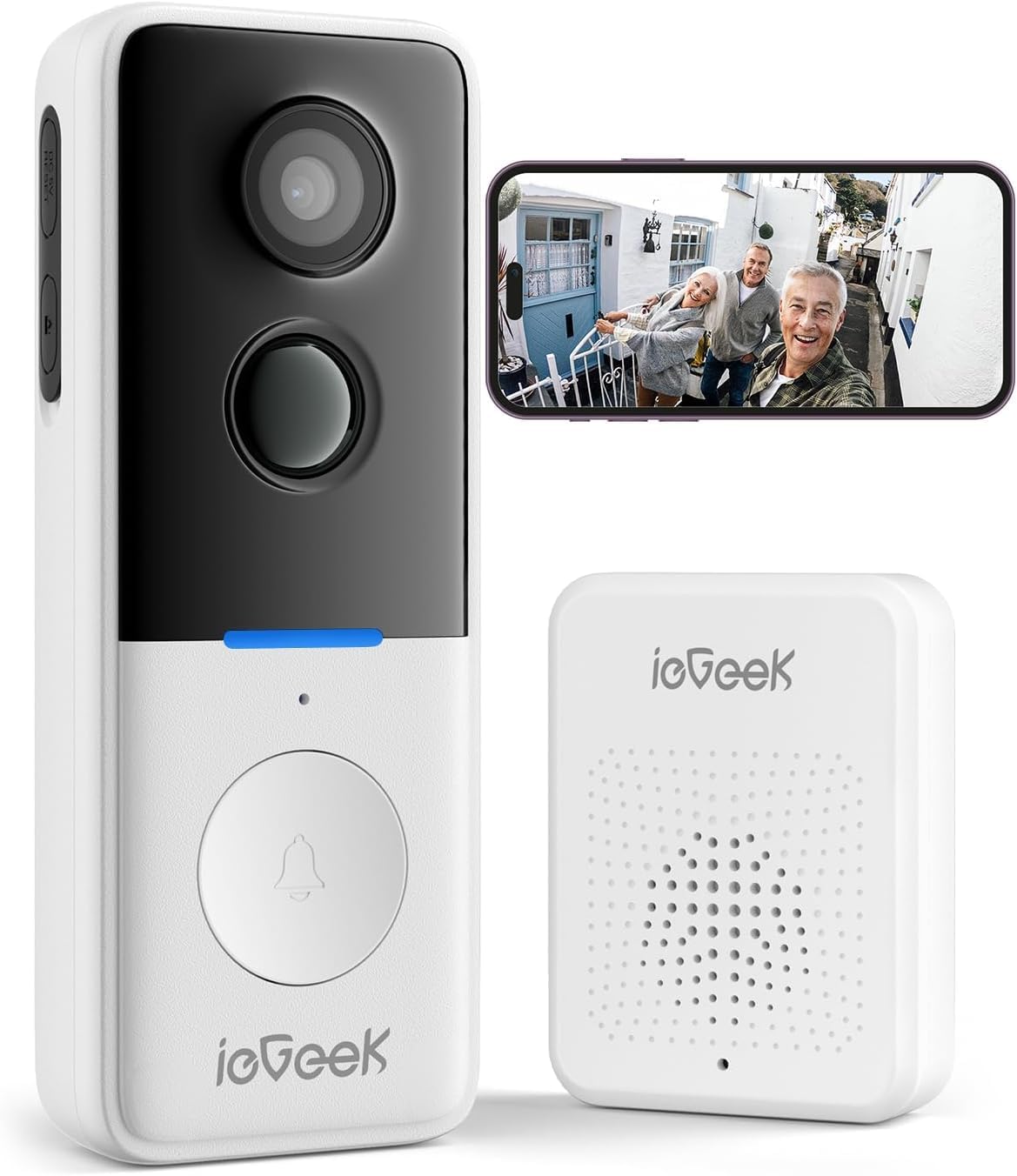 ieGeek Video Doorbell Wireless with Chime - 1080P HD Doorbell Camera ...